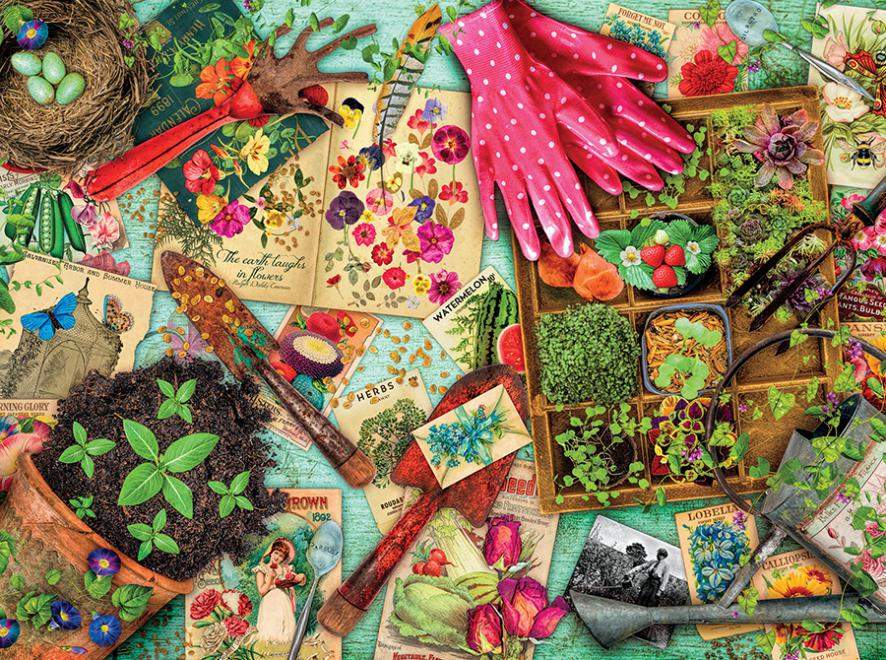 Solve Gardening Collage jigsaw puzzle online with 154 pieces
