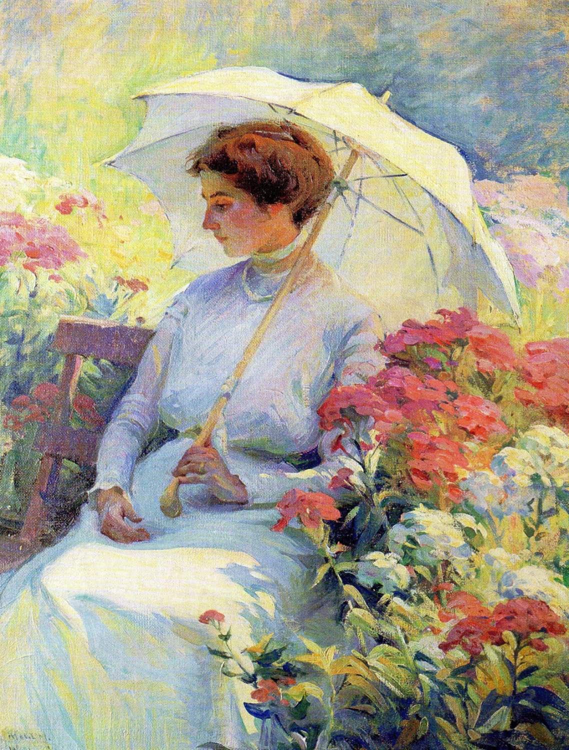 Solve In the Garden with a Parasol ~Mabel May Woodward (American, 1877 ...