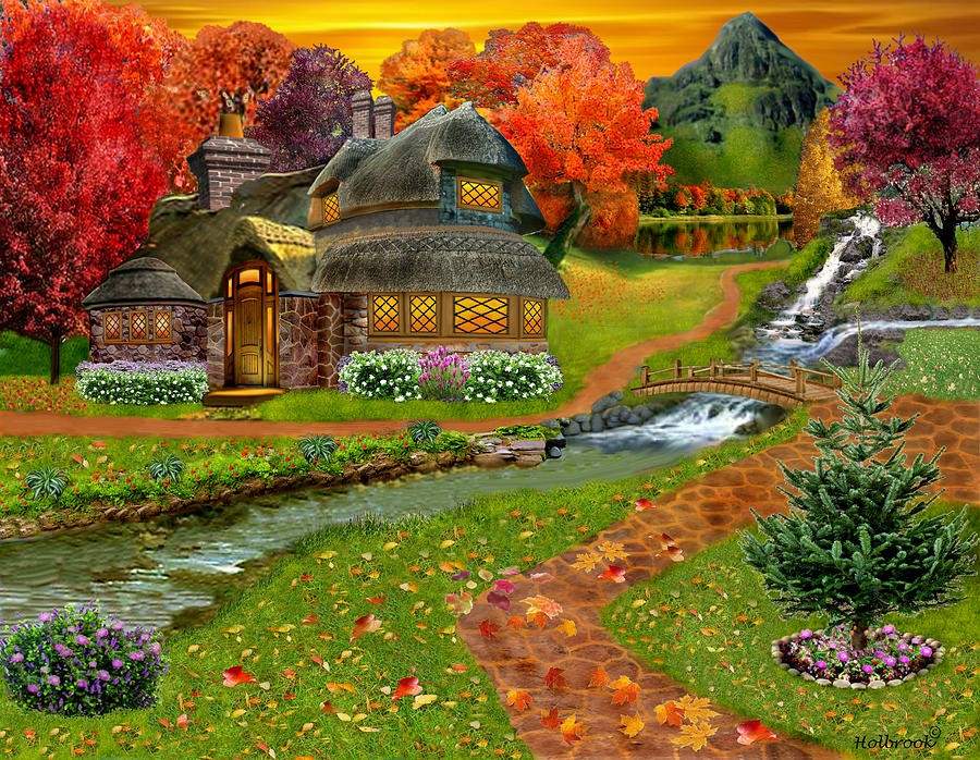 Solve Summer Country Cottage by Glenn Holbrook jigsaw puzzle online ...