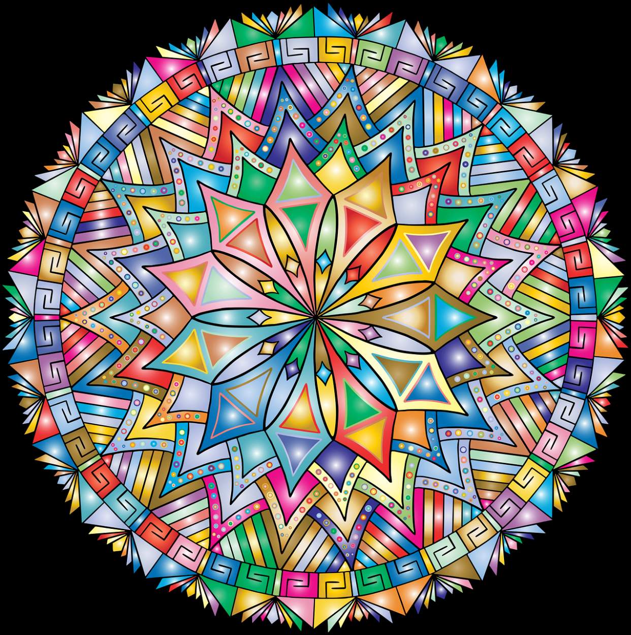 Solve mandala-g57e896ec8_1280 GDJ jigsaw puzzle online with 100 pieces