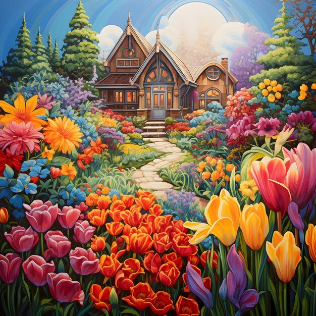 Solve Spring-garden-delights. jigsaw puzzle online with 81 pieces