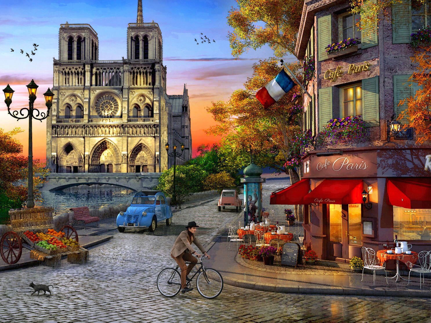 Solve Cafe Paris jigsaw puzzle online with 88 pieces