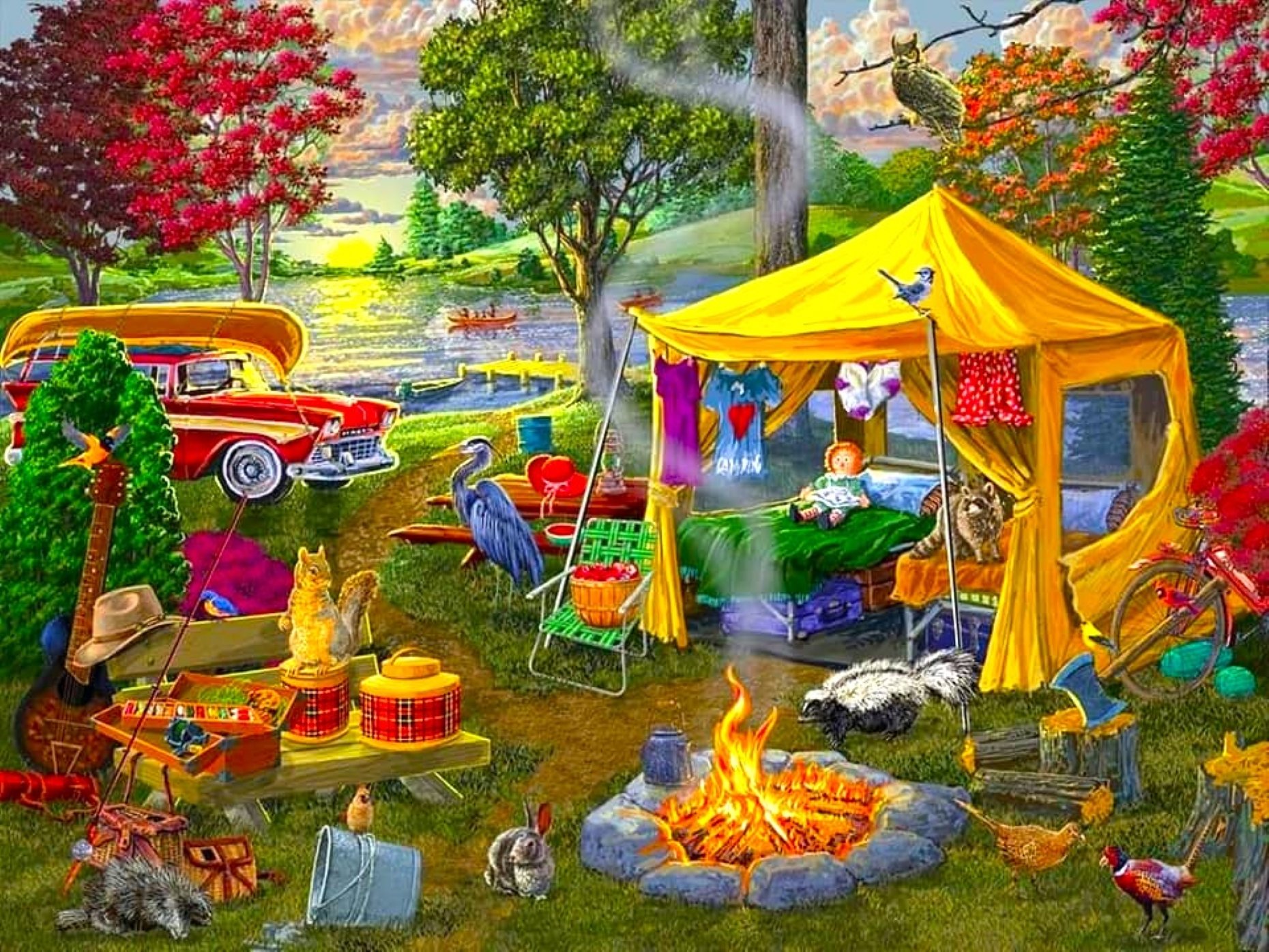 Solve Campsite By the Lake jigsaw puzzle online with 352 pieces