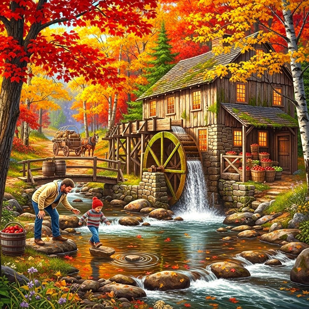 Solve Exploring By the Old Water Mill.... jigsaw puzzle online with 16 ...