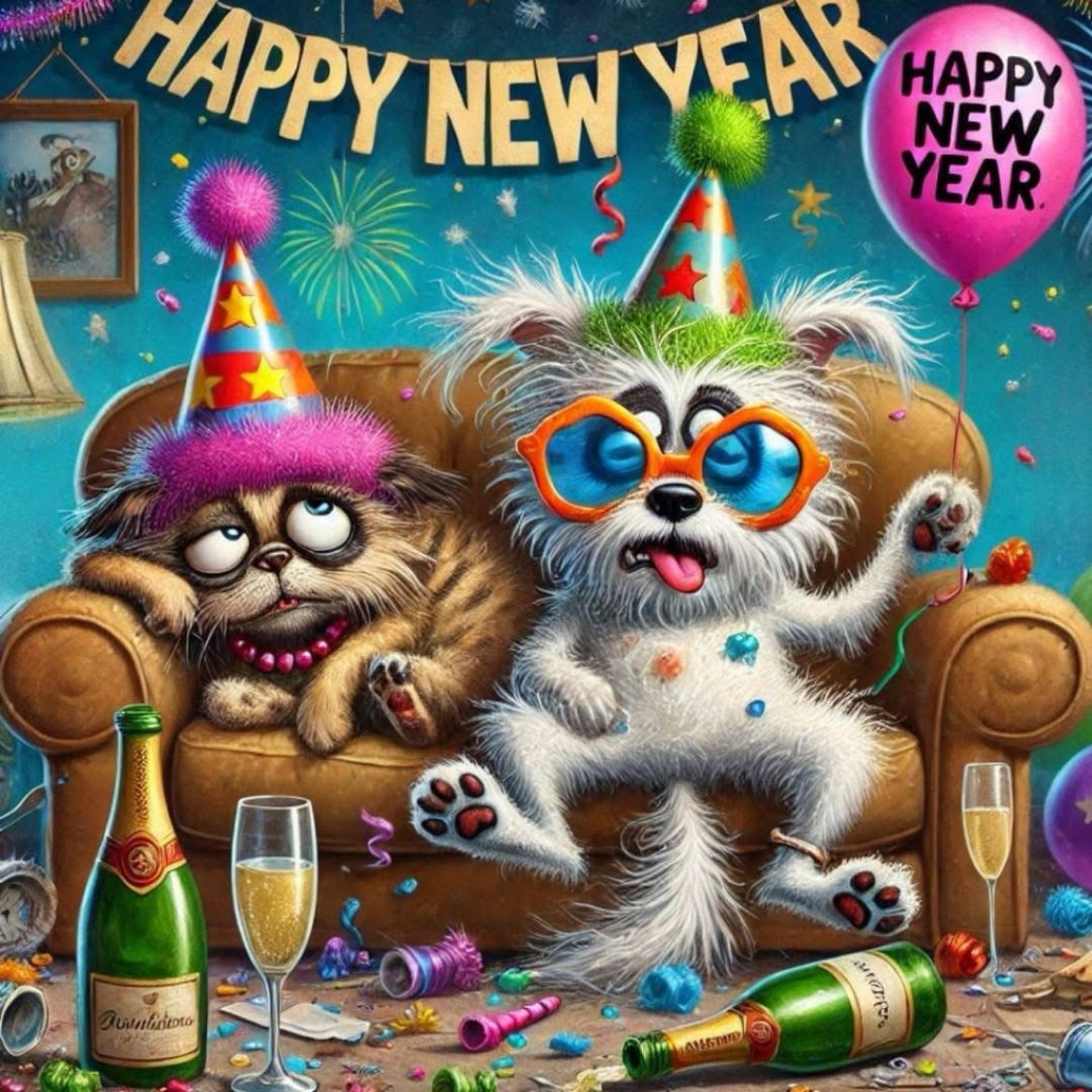 Solve Happy New Year jigsaw puzzle online with 225 pieces