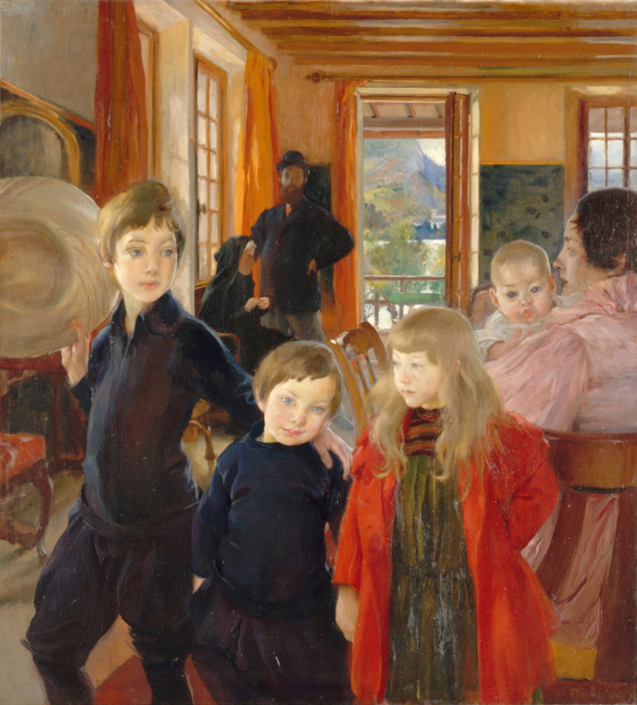 Solve Albert Besnard (French, 1849–1934), Une famille (1890) jigsaw ...