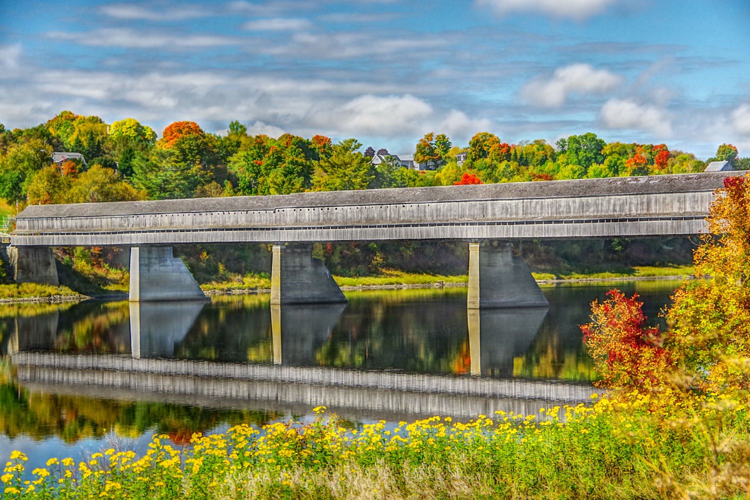 Solve Hartland Covered Bridge jigsaw puzzle online with 12 pieces