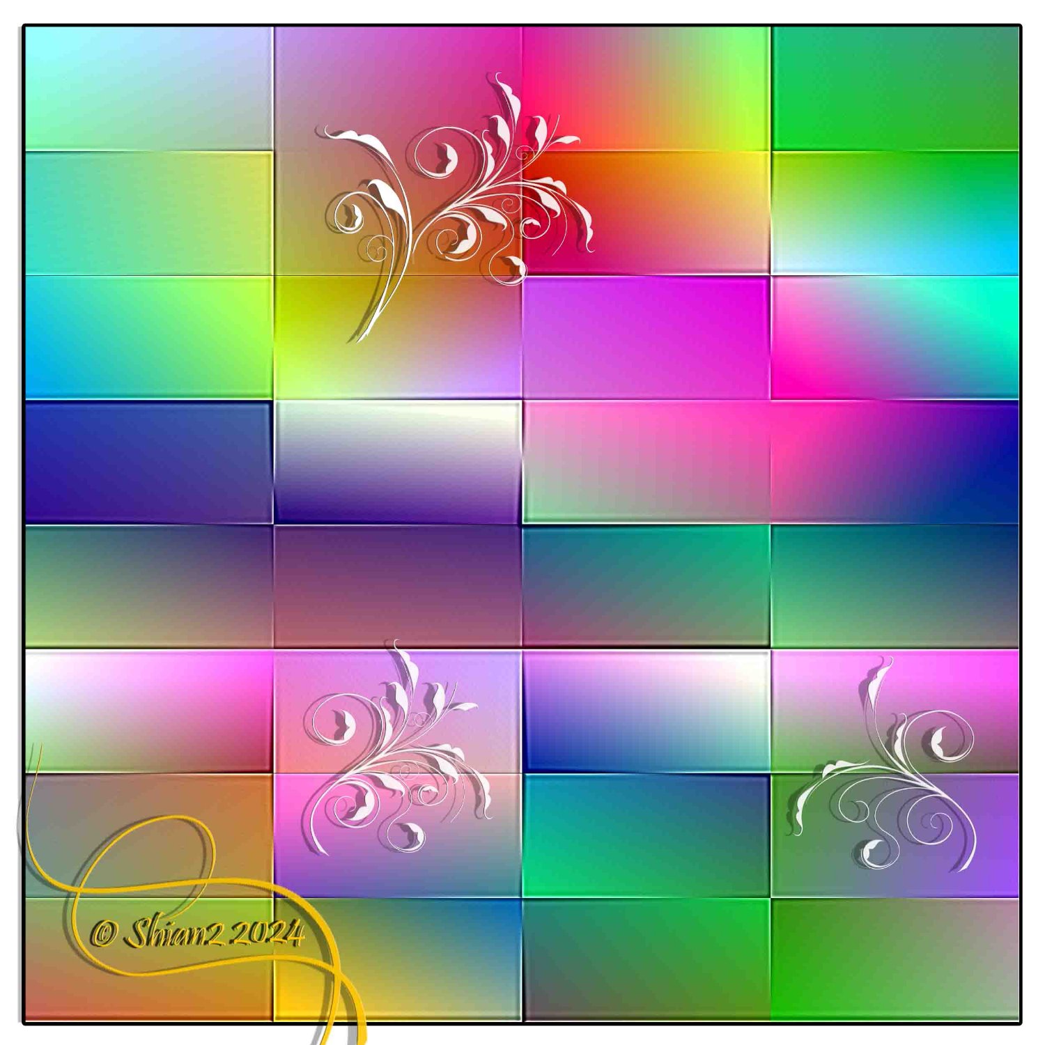 Solve Coloured Tiles and Motifs jigsaw puzzle online with 225 pieces