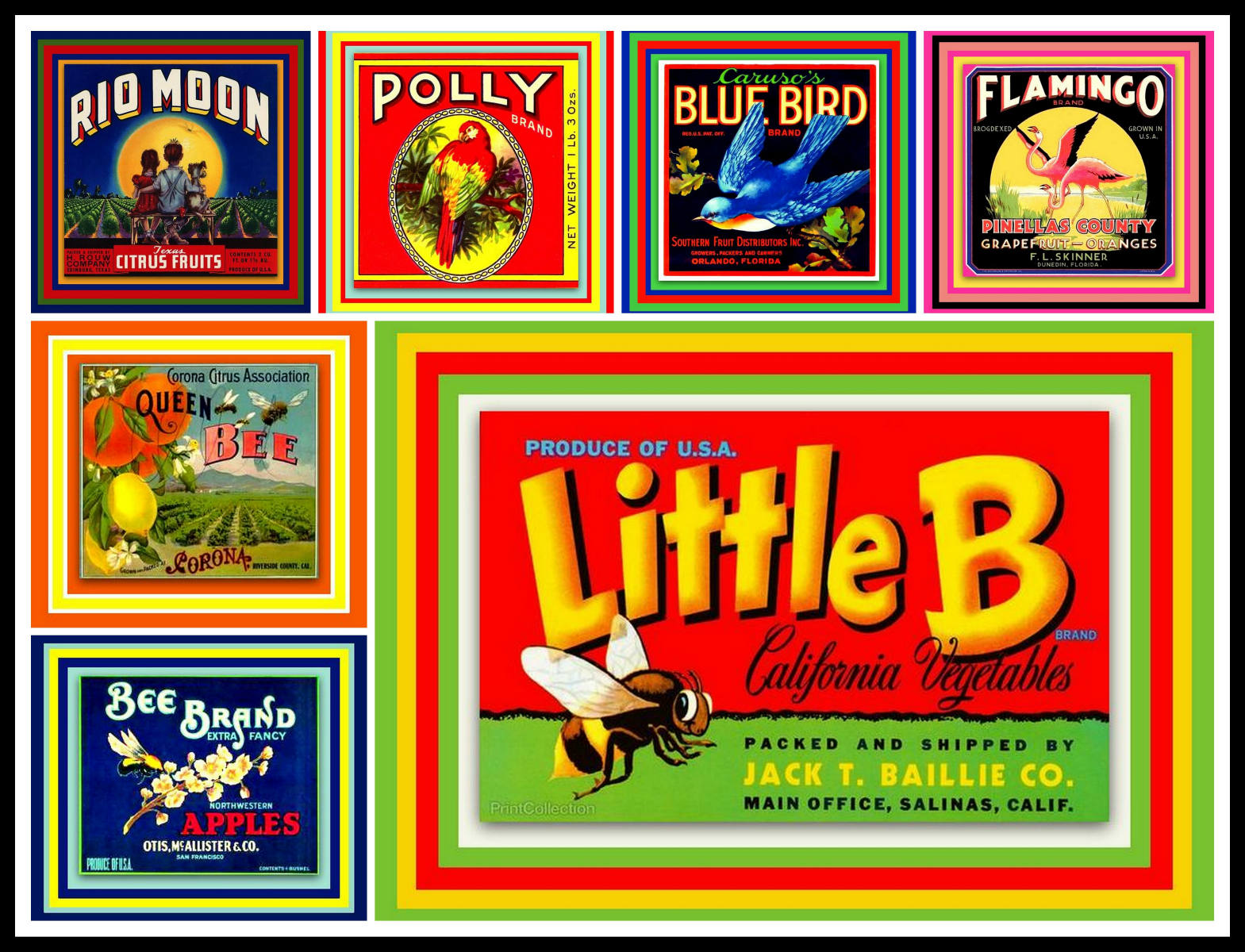 Solve Vintage Fruit Labels - The Birds and Bees Under a Full Moon ...