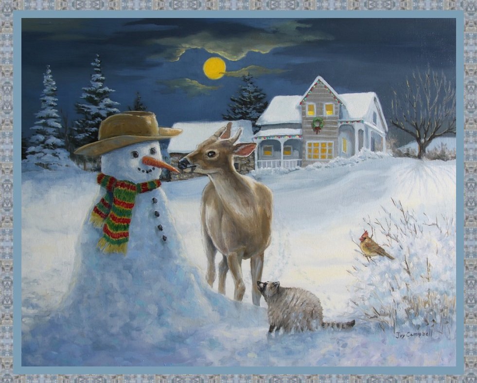 Solve Snowy Night jigsaw puzzle online with 48 pieces