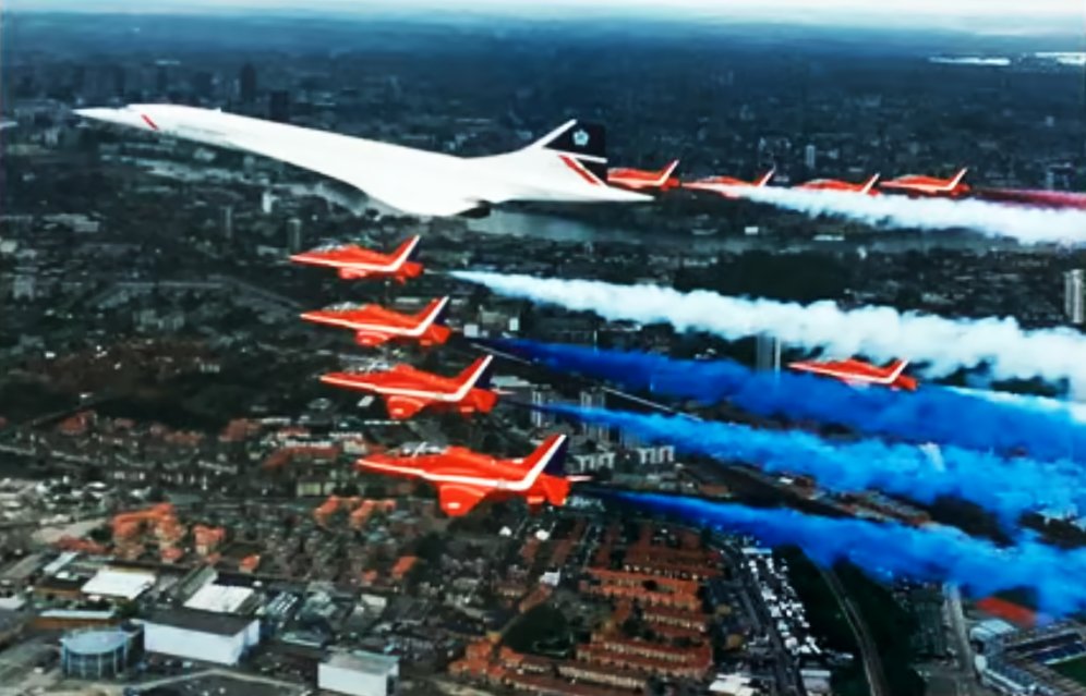 Solve Concord & Red Arrows London 1996 jigsaw puzzle online with 96 pieces