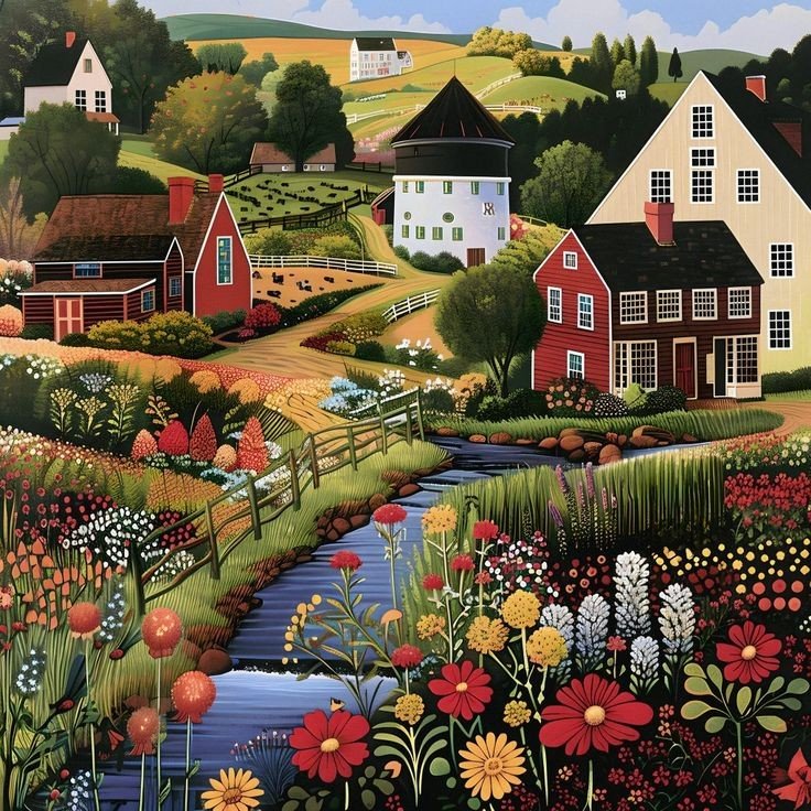 Solve Farming Countryside jigsaw puzzle online with 64 pieces