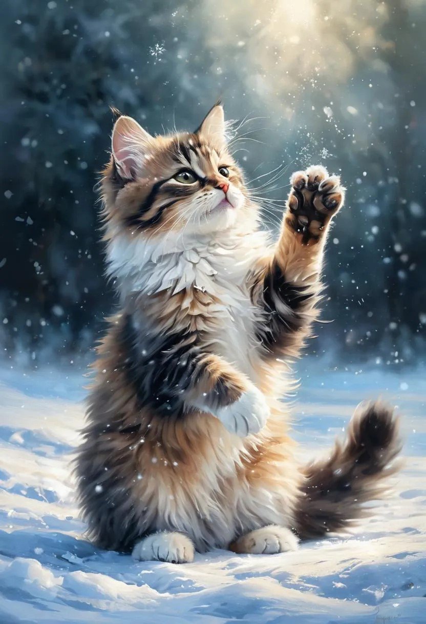 Solve First Snow jigsaw puzzle online with 216 pieces