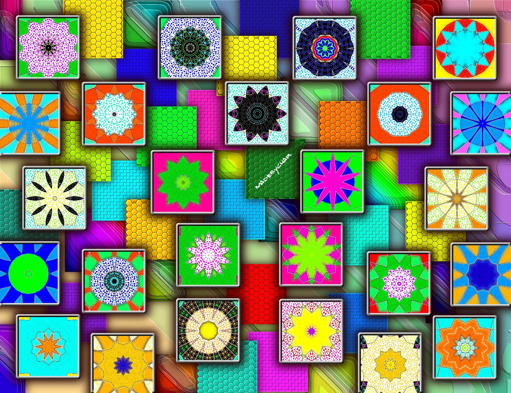 Solve Framed Kaleido Tiles... jigsaw puzzle online with 192 pieces