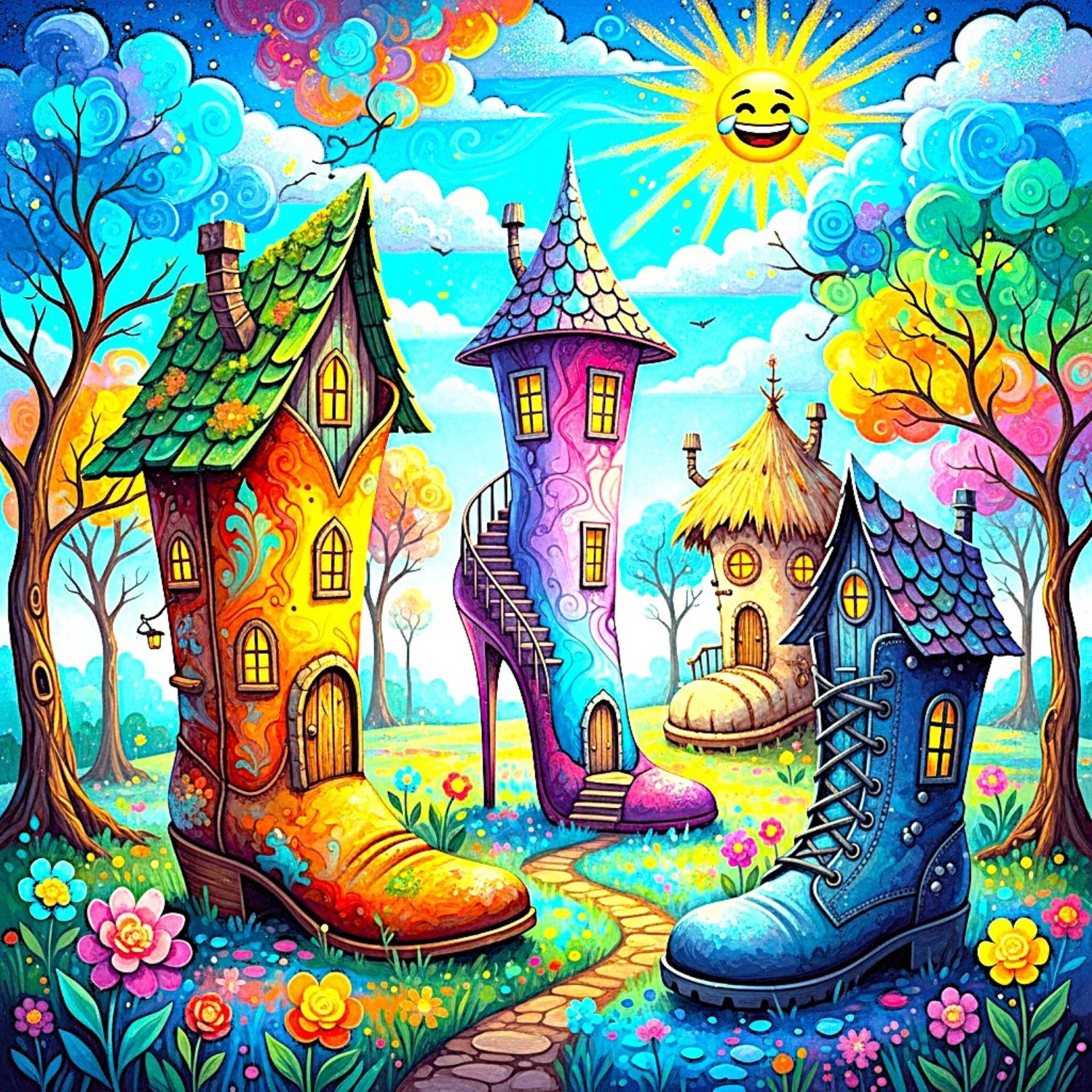 Solve Bootsville - resize 9 - 600 pieces jigsaw puzzle online with 100 ...