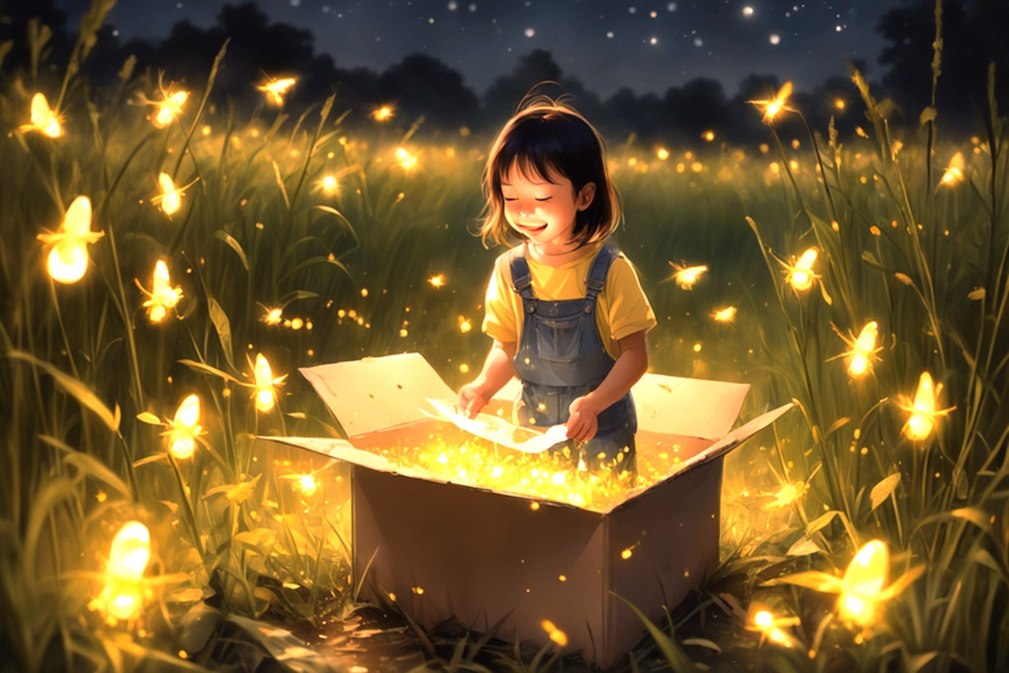 Solve Catching Fireflies jigsaw puzzle online with 77 pieces