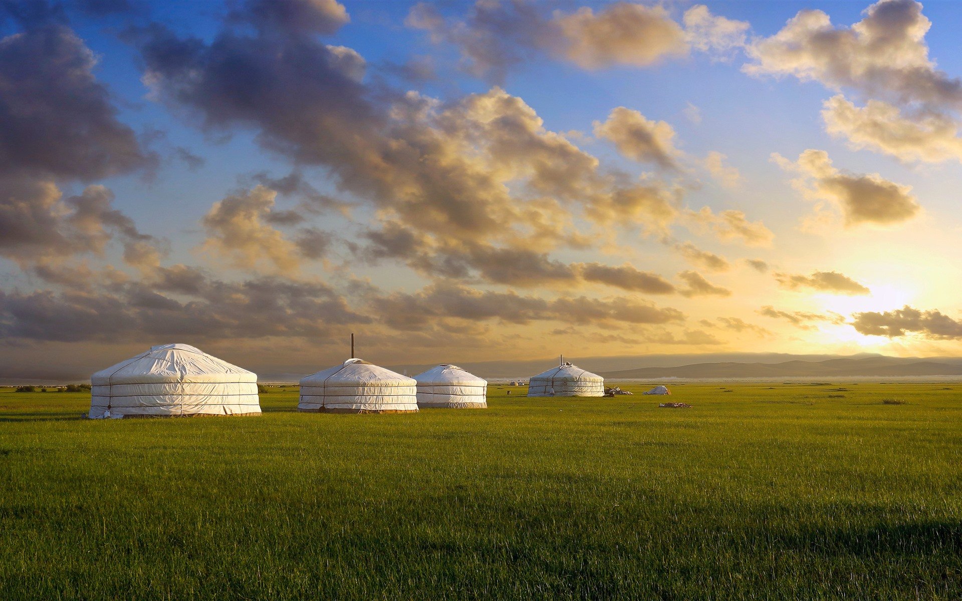 Solve Mongolia_Yurts_in_the_grassland jigsaw puzzle online with 160 pieces
