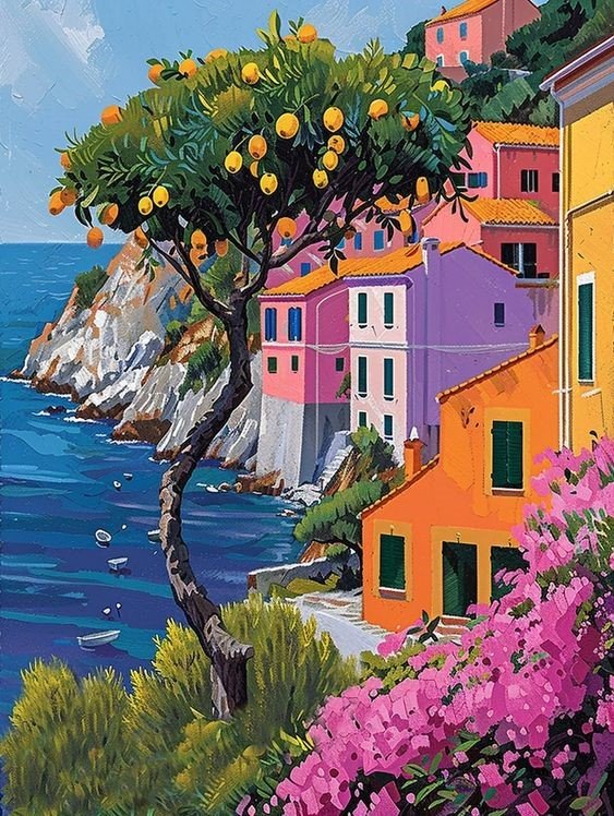 Solve Amalfi Lemon Tree jigsaw puzzle online with 63 pieces