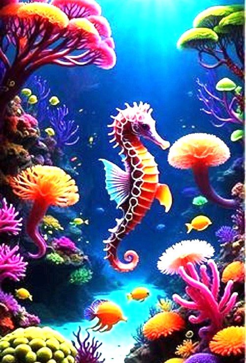 Solve SEAHORSE jigsaw puzzle online with 96 pieces