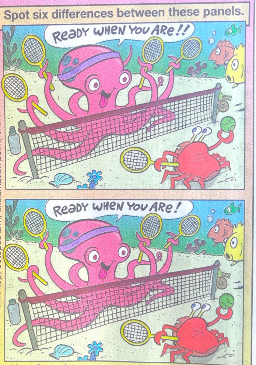 Solve Spot the 6 Differences jigsaw puzzle online with 24 pieces