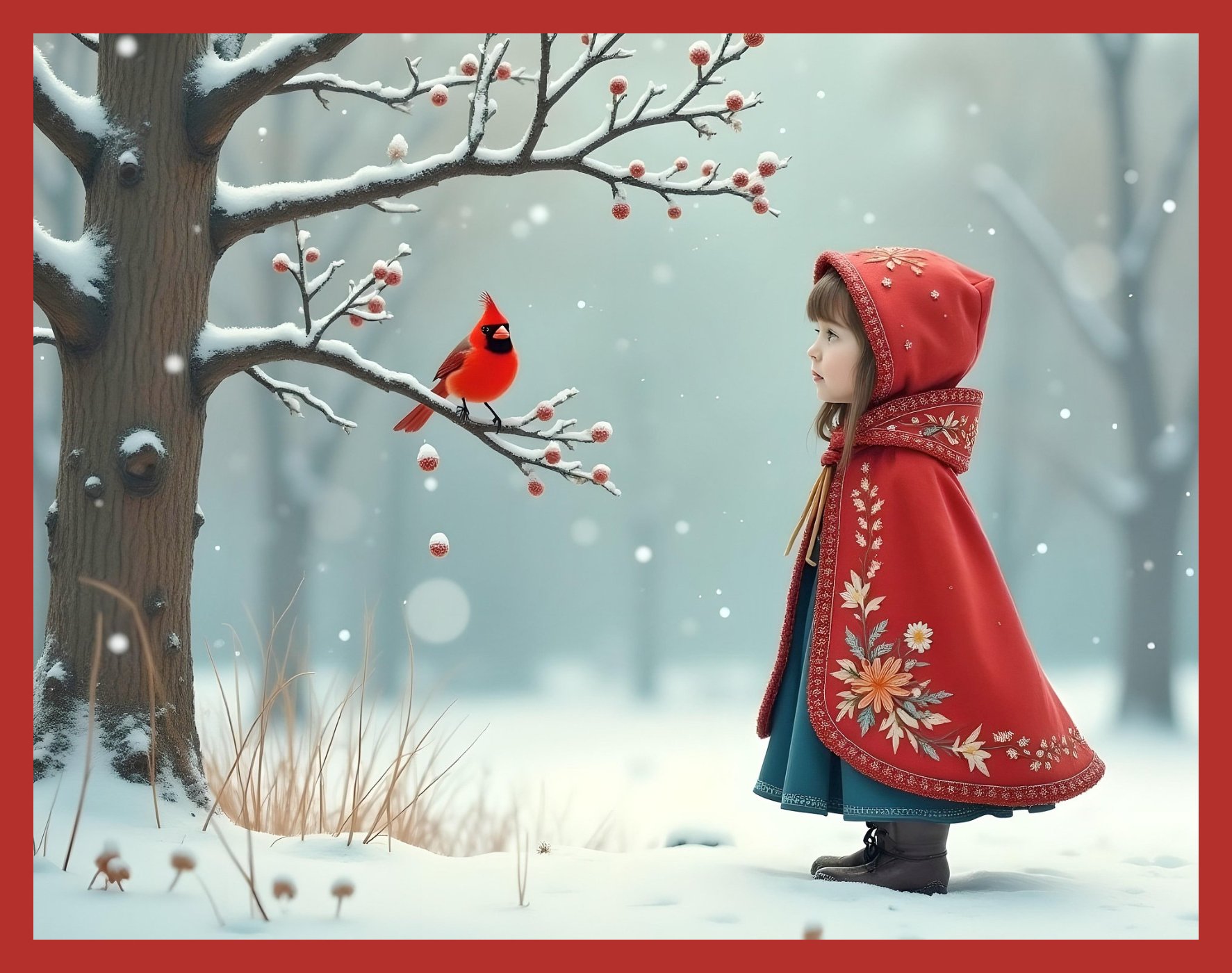 Solve Cardinal and Girl, resizable 12 to 594 pieces jigsaw puzzle ...
