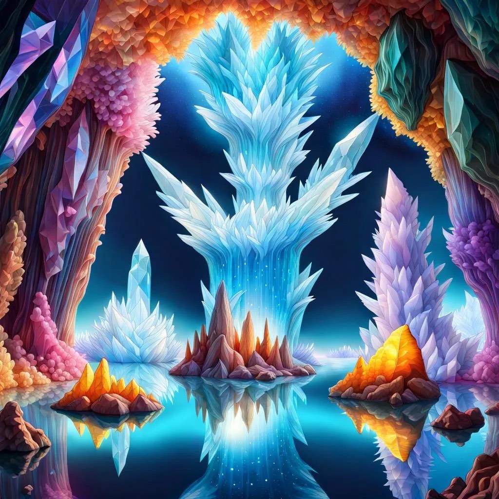 Solve The Crystal Cavern jigsaw puzzle online with 25 pieces