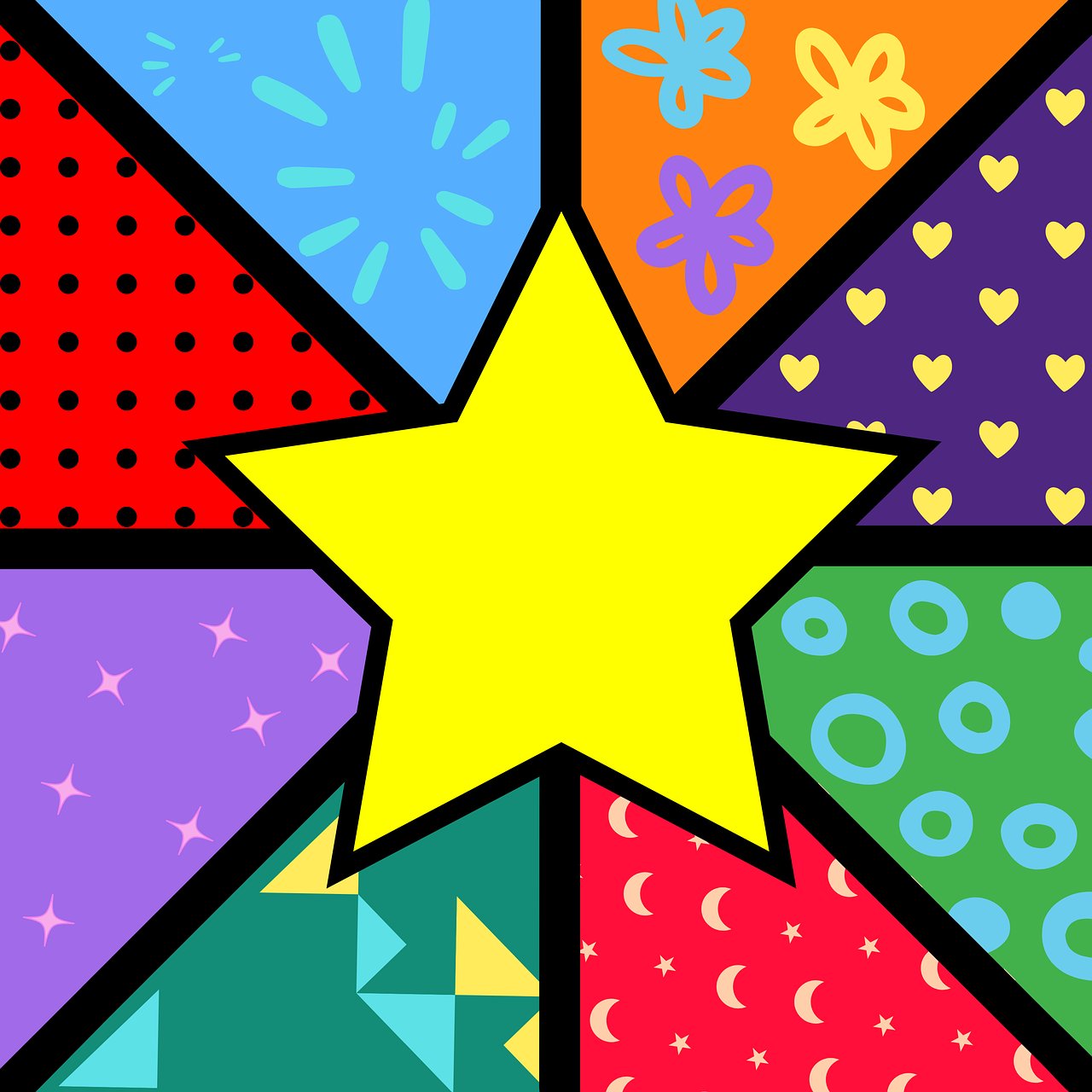 Solve Star and Patterns, resizable 9 to 483 pieces jigsaw puzzle online ...