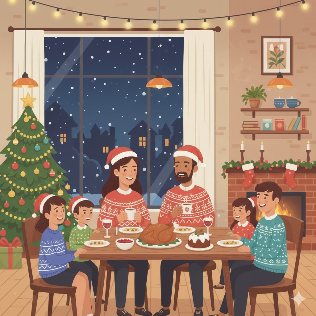 Jigsaw Puzzle | 64 pieces | Christmas Eve Dinner | Jigidi