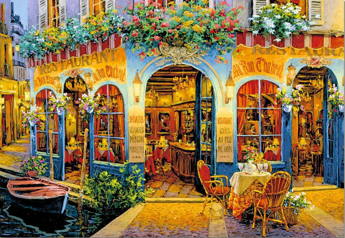 Solve Street Restaurant jigsaw puzzle online with 117 pieces