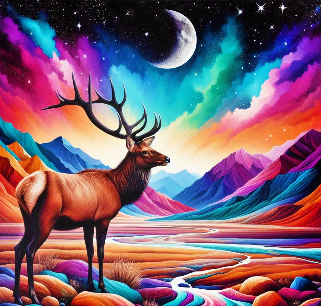 Solve Mr Elk roaming jigsaw puzzle online with 49 pieces