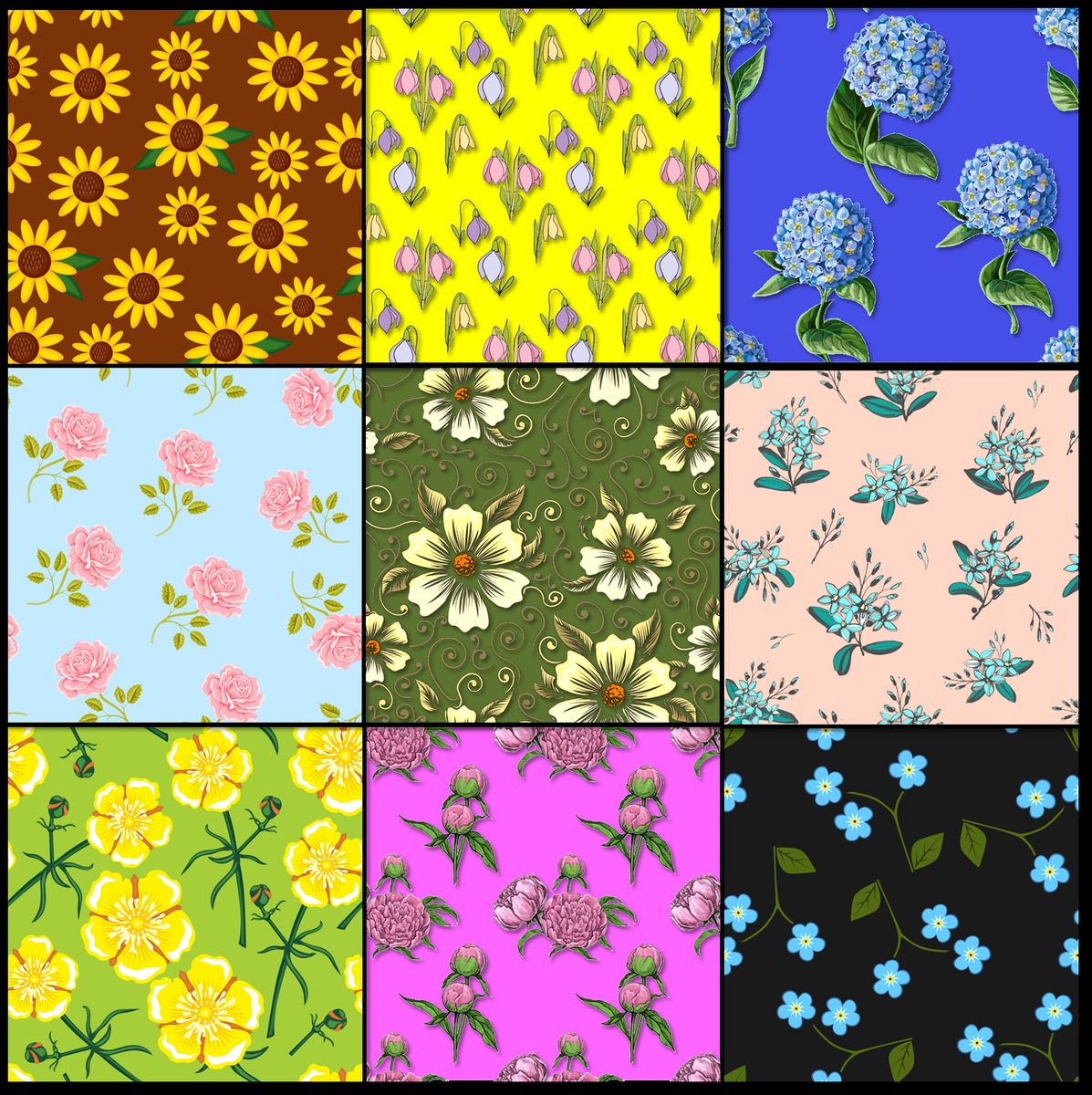 Solve Flower patterns 98 jigsaw puzzle online with 225 pieces