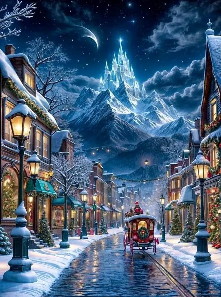 Solve winter castle (resize 12 to 192) jigsaw puzzle online with 63 pieces