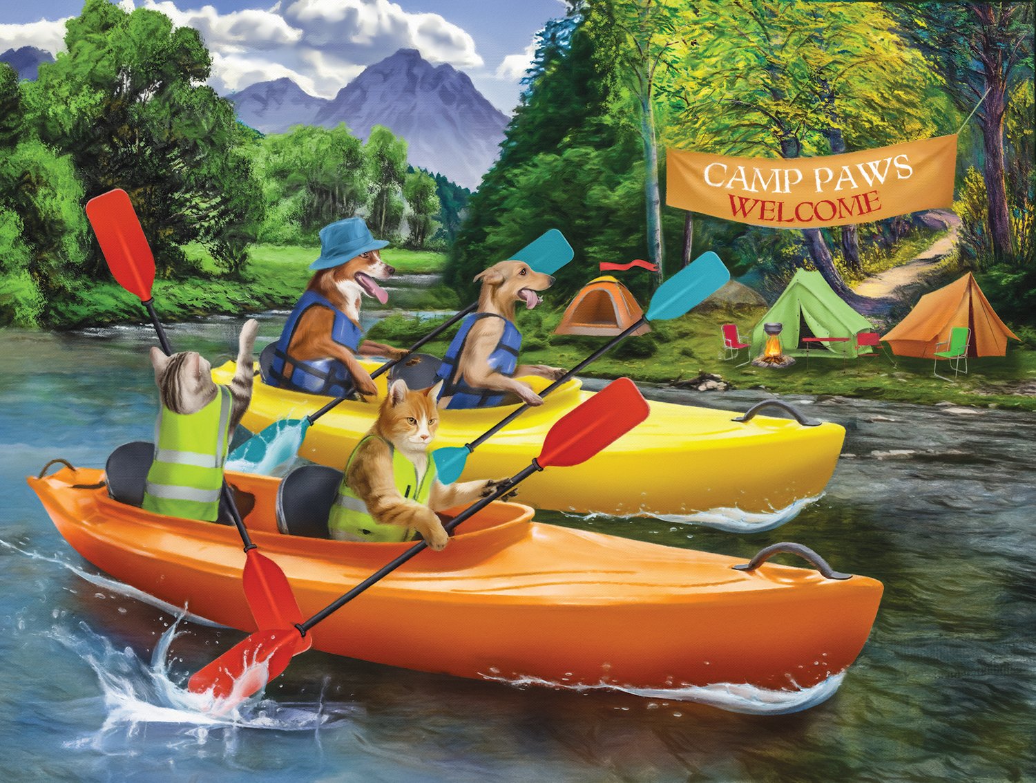 Solve Welcome to Camp Paws jigsaw puzzle online with 500 pieces