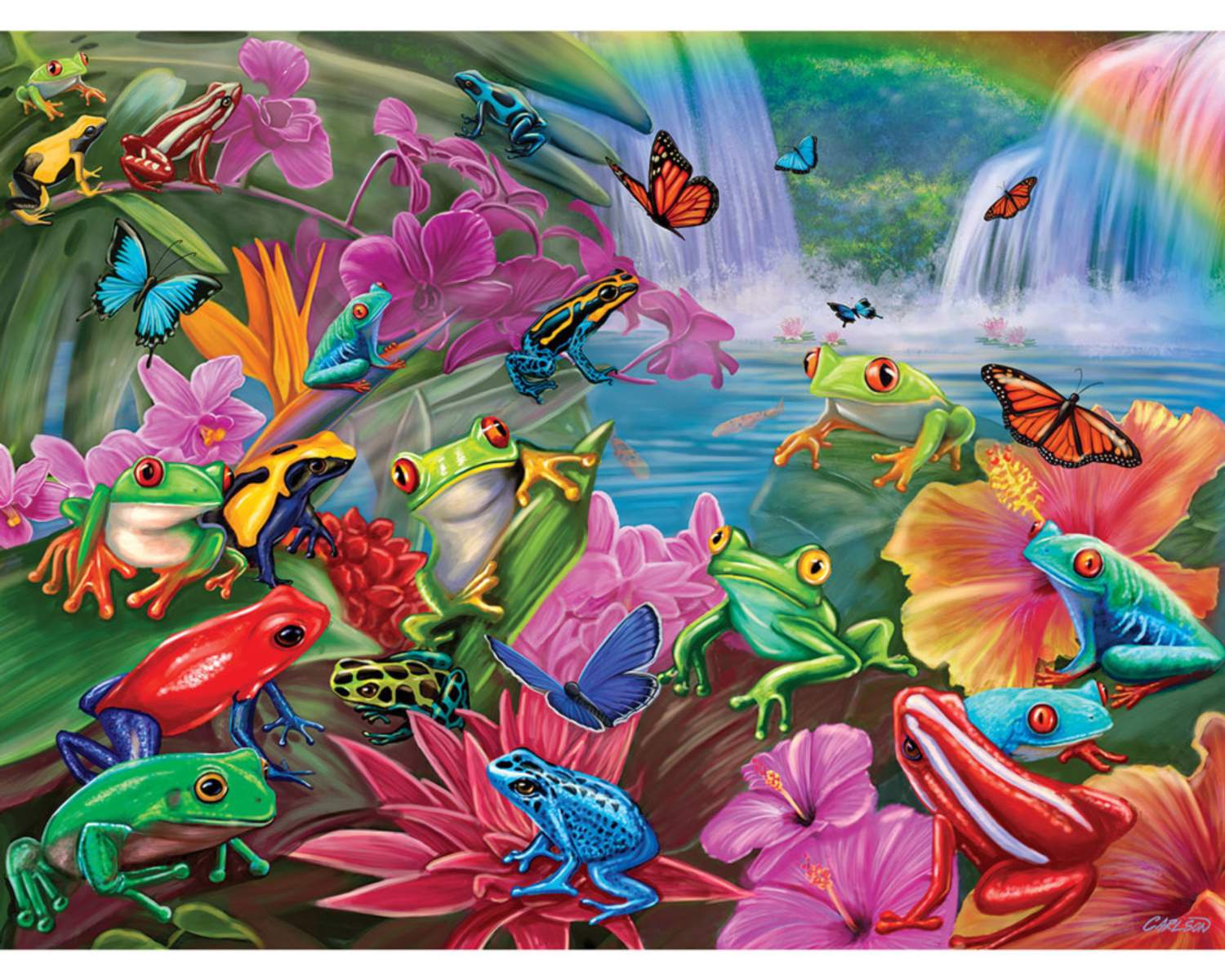 Solve Tree Frogs jigsaw puzzle online with 120 pieces