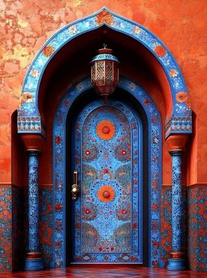 Solve Stunning Moroccan style doorway jigsaw puzzle online with 99 pieces