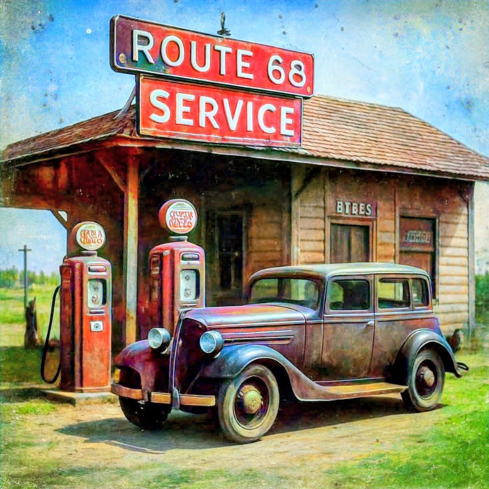 Solve Old gas station and nice oldcar... jigsaw puzzle online with 81 ...