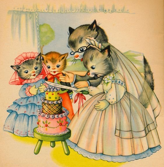 Solve Kitty Cat Wedding jigsaw puzzle online with 81 pieces