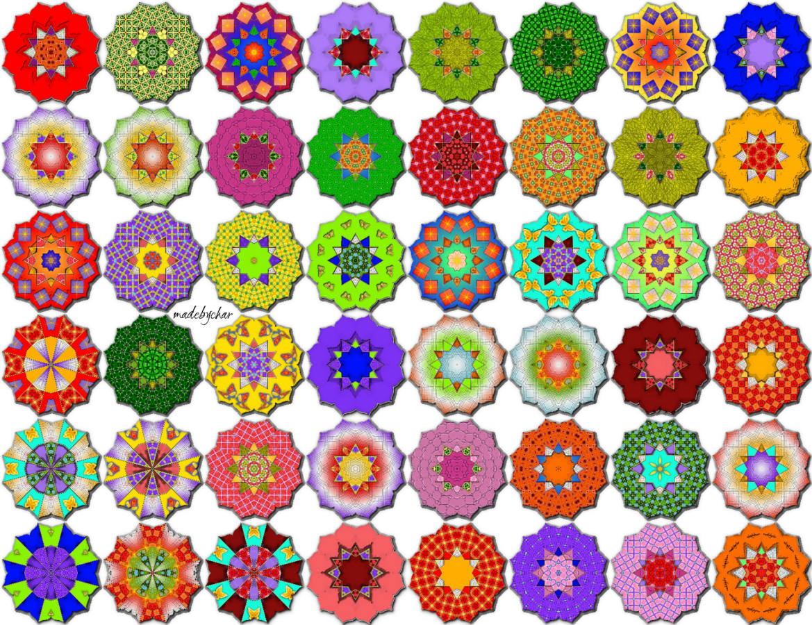 Solve A Plethora of pretty Kaleidos... jigsaw puzzle online with 99 pieces