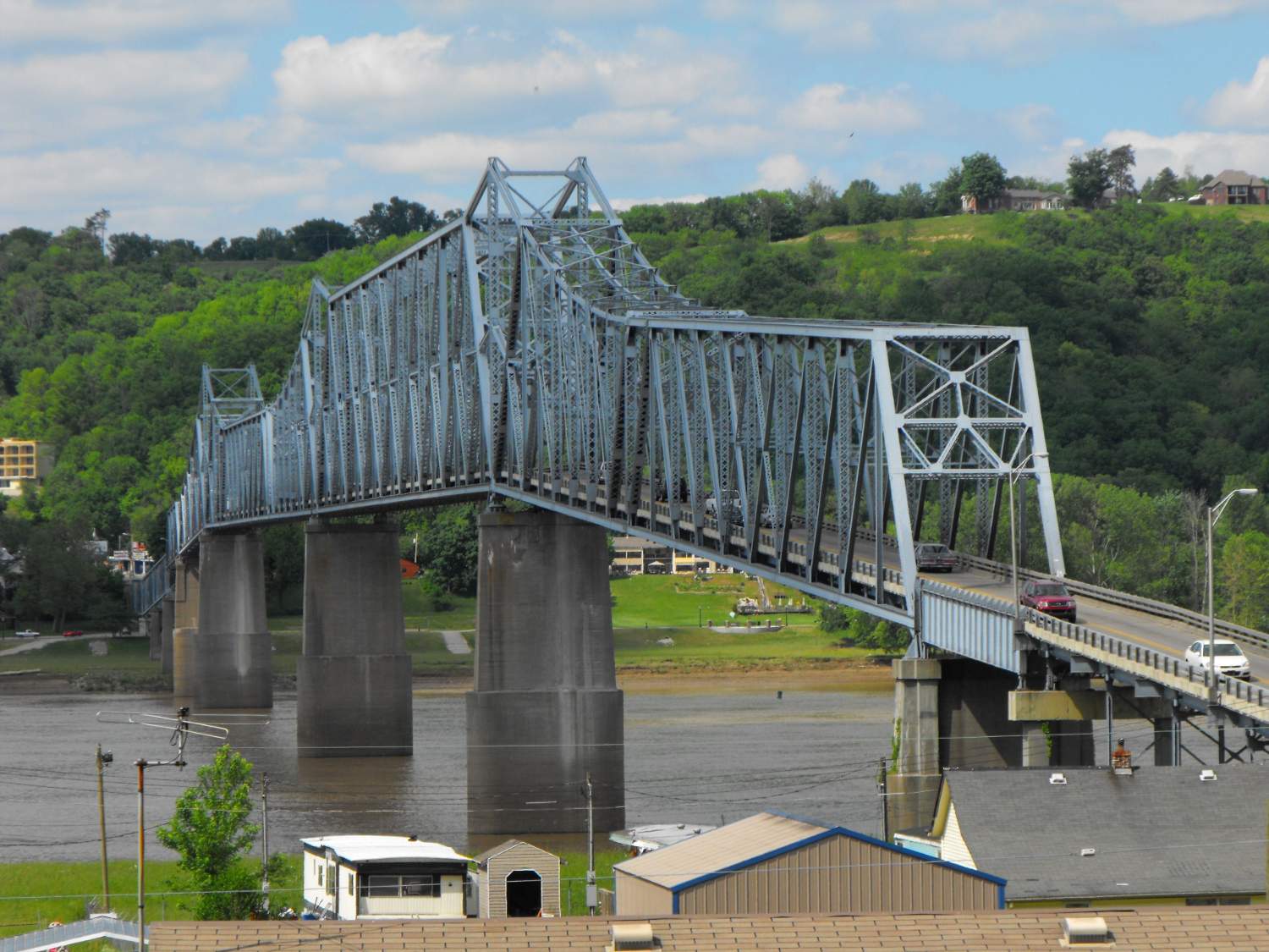 Solve old Milton-Madison bridge as seen from the Kentucky side of the ...