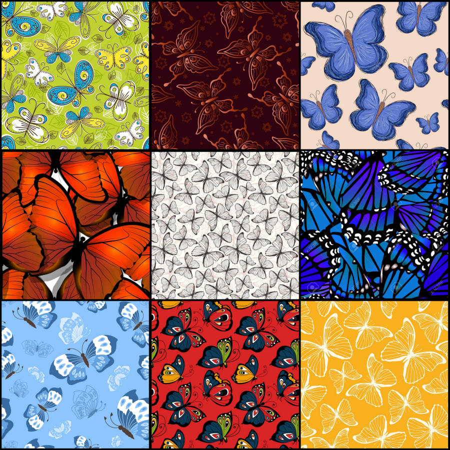 Solve Butterfly patterns jigsaw puzzle online with 81 pieces
