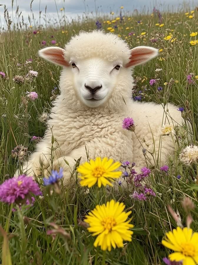 Solve Spring lamb jigsaw puzzle online with 24 pieces