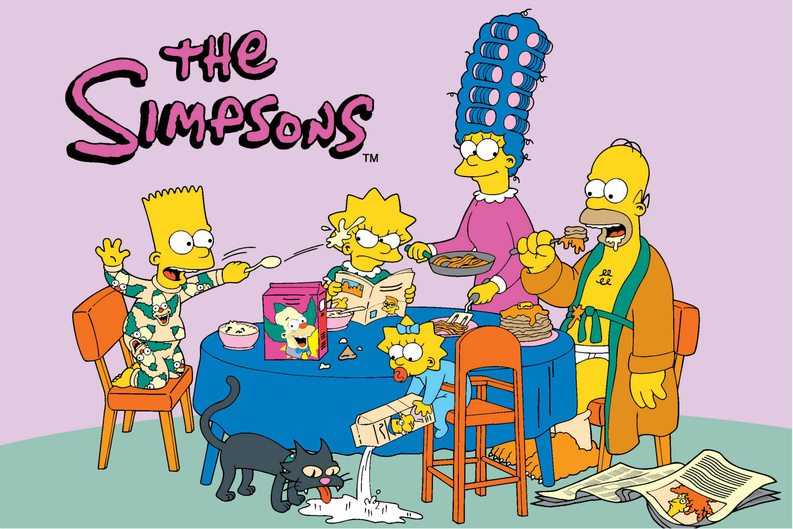 Solve Simpsons -family -breakfast jigsaw puzzle online with 442 pieces