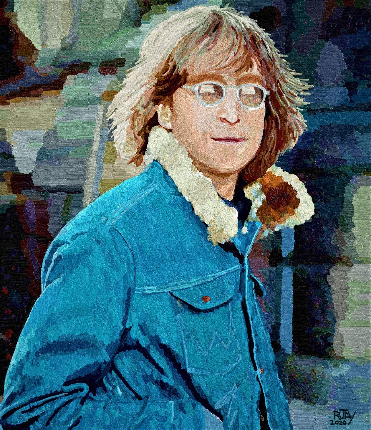 Solve John Lennon by R Jay jigsaw puzzle online with 168 pieces