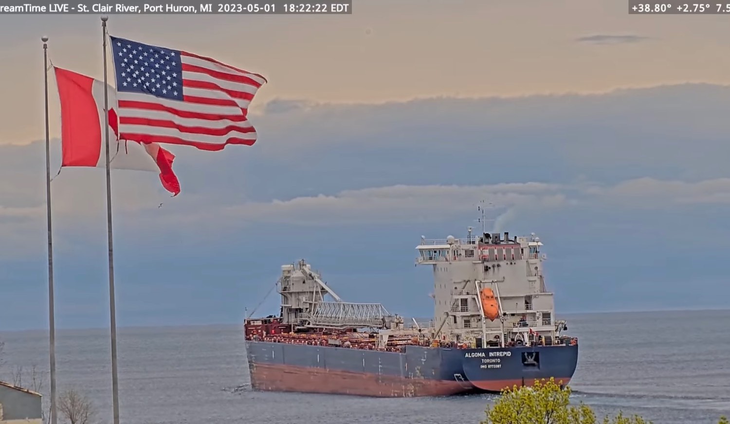 Solve Algoma Intrepid & Flags, Port Huron, May 1, 2023 jigsaw puzzle ...