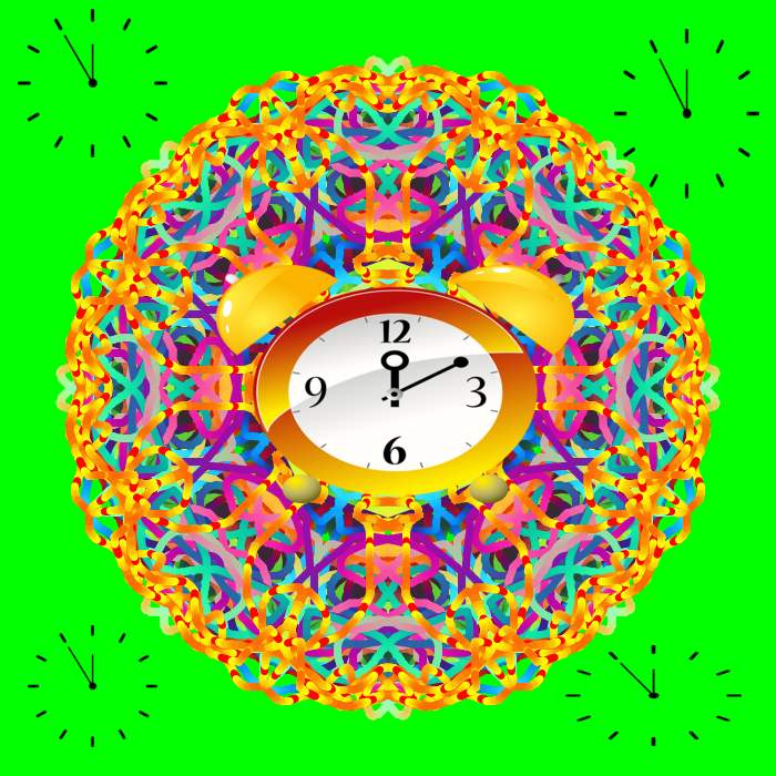 Solve Clocks Scribble Clock Kal jigsaw puzzle online with 16 pieces