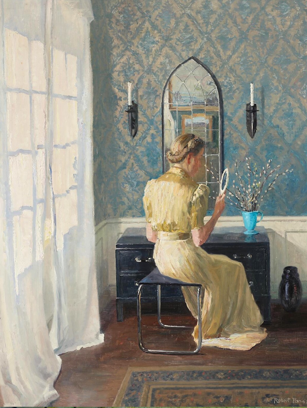 Solve Robert Panitzsch (Danish, 1879–1949), A Young Woman at the Mirror ...