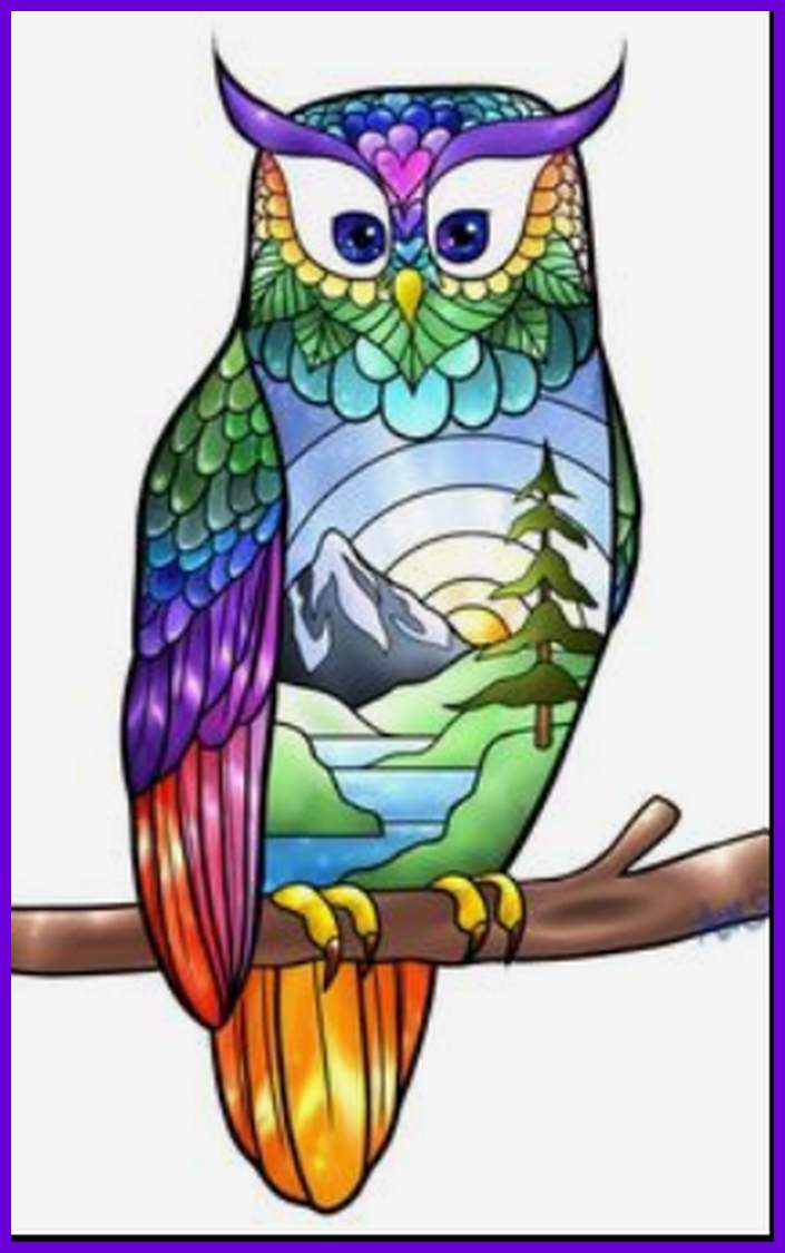 Solve Unique owl stained glass pattern! jigsaw puzzle online with 40 pieces