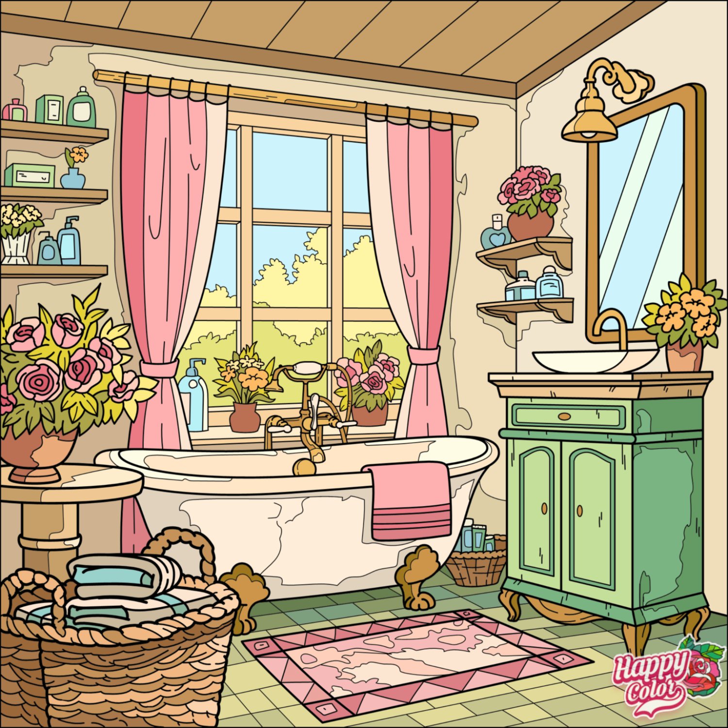 Solve Serene Bath Time jigsaw puzzle online with 100 pieces