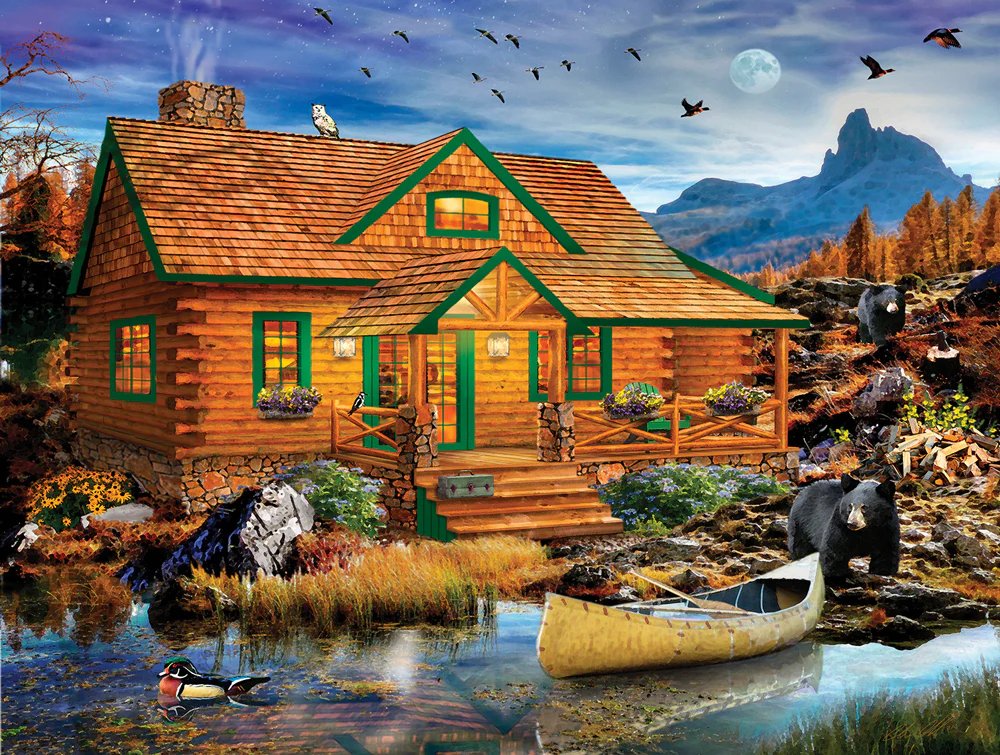Solve Blue Mt Cabin jigsaw puzzle online with 192 pieces