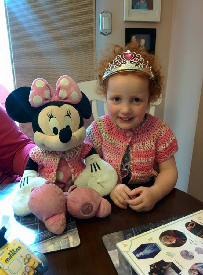 Solve Olivia and Minnie wearing the matching crocheted shrugs I made ...